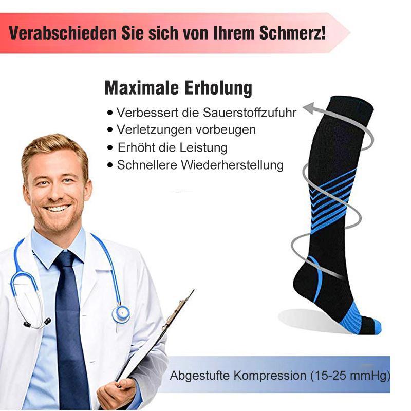 Ultra-V-Streifen Kniehohe Kompression Socken – blaudonau