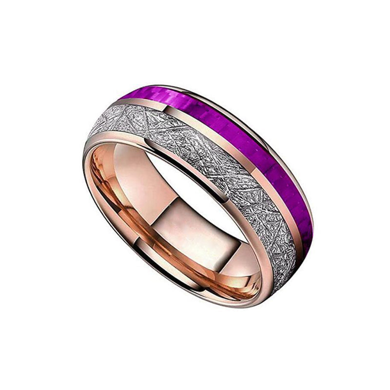 Personalisierter lila Ring Aus Wolframstahl – blaudonau